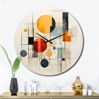Designart "Colorful Mid Century Geometry Patchwork I" Abstract Collages ...