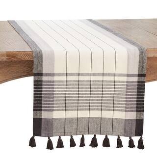 Striped Design Tassel Table Runner - 16"x72" - Bed Bath & Beyond - 36097431