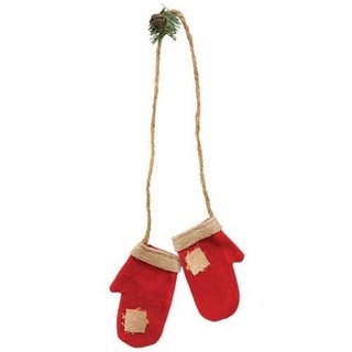 Miniature Red Fabric Mittens with Sherpa Cuffs and Jingle Bell - 16.50 ...