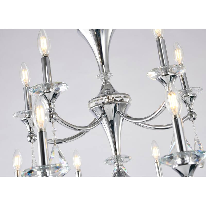 15-Light D36.5'' Two Tier Chrome Frame - Bed Bath & Beyond - 37435084