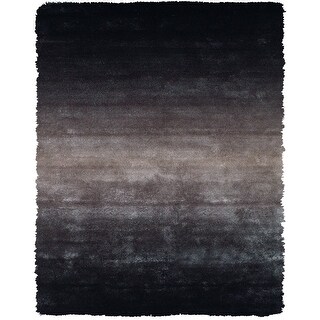 8' X 10' Black And Gray Shag Tufted Handmade Area Rug - 3'6" - Bed Bath ...