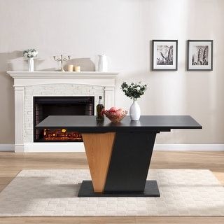 Modern Extendable Dining Table w/Built-in Storage for Kitchen, Office ...