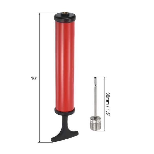 10" Sports Ball Pump Kit Hand Inflator with Inflation Needle Red Black ...