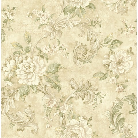 Seabrook Designs Sicily Calligraphy Scroll Unpasted Wallpaper - On Sale ...