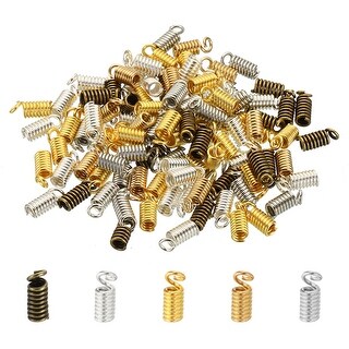 Cord End Caps, 100Pcs Metal Spring Coil End Tips Caps Multicolored ...