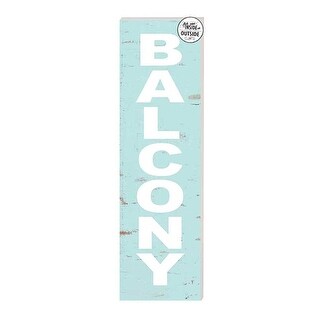Rectangular "Balcony" Rectangular Outdoor Wall Sign - 35" - Blue and ...