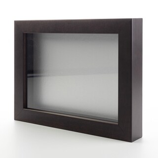 Dark Brown 9x12 Wood Shadow Box with Silver Acid-Free Backing - With 5/ ...
