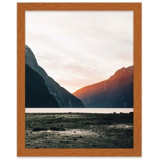 13x53 Honey Pecan Wood Picture Frame - With Acrylic Front and Foam ...