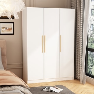 63"W 6-Door Bedroom Wardrobe Cabinet - Spacious Closet Cabinet Armoire ...