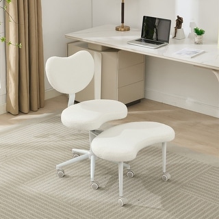 Criss Cross Desk Chair with Lumbar Support and Adjustable Stool - Bed ...