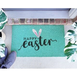 Hues and Homes Happy Easter Coir Outdoor Doormat 18"x30" size - Bed ...