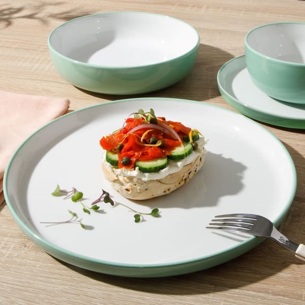two tone dinnerware set