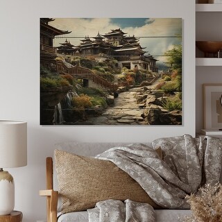 Designart "Asian Art Tibetan Monastery VI" Asian Art Print on Natural ...