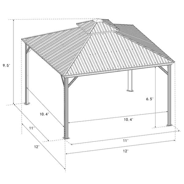 Kozyard Caesar Hardtop Gazebo with Steel Roof, Netting and Curtain ...