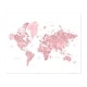 Pink Watercolor World Map with Cities Maps Pastels Art Print/Poster ...