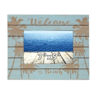 CoTa Global Aqua Blue Distressed Wood Palm 7X5 Photo Frame - 11 inches ...