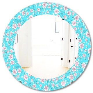 Designart 'Geometric Cream Block I' Printed Modern WallMirror ...