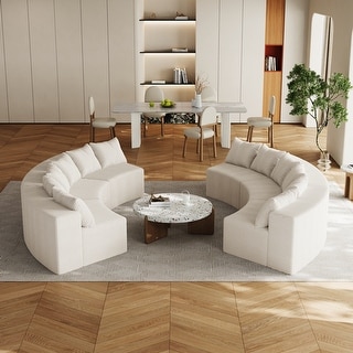 Oversized Curved Sectional Sofa Semi Circula Modular Couch Corduroy ...
