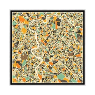 iCanvas "Abstract City Map of Rome" by Jazzberry Blue Framed - Bed Bath ...