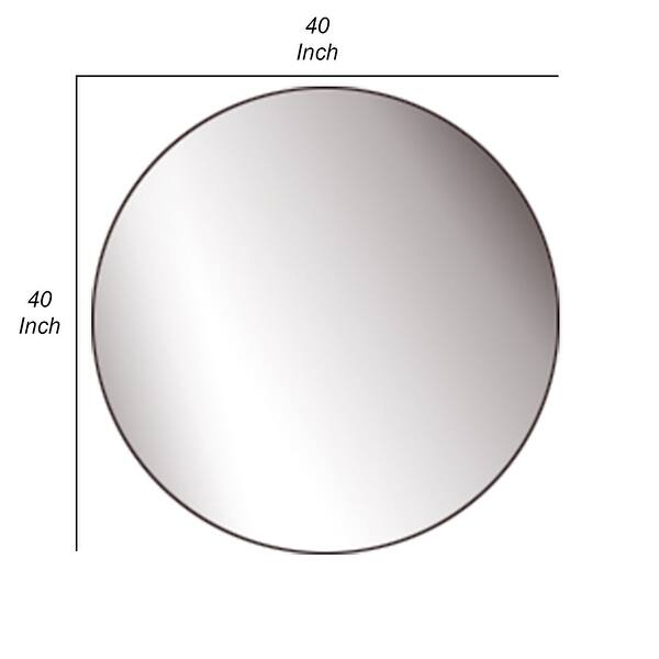 Cid Ayza 40 Inch Round Mirror, Laminate Finish, Wall Hung, Matte Gray ...
