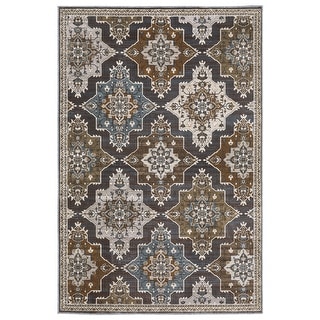 Style Haven Everly Panel Medallions Blue/ Rust Area Rug - Bed Bath ...
