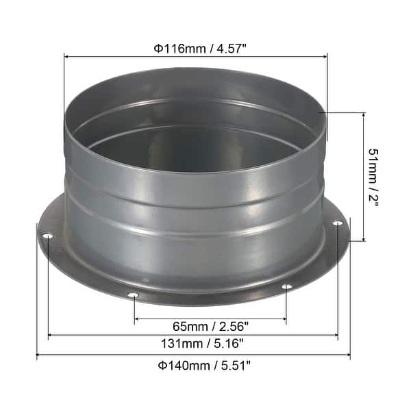 Duct Connector Flange Metal Pipe Exhaust Duct Mounting Plate w Screws ...