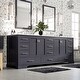 Eviva Storehouse 84 inch Dark Gray Bathroom Vanity with White Carrara ...