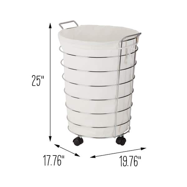 Honey-Can-Do Chrome Rolling Hamper with Removable Liner - Bed Bath ...