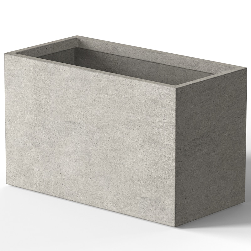 Tall Concrete Rectangle Plant Boxes / Large Indoor and Outdoor Flower ...