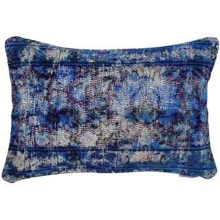 Canvello Antique Rug Royal Blue Throw Pillows - 16"x24" - Multi-Color ...