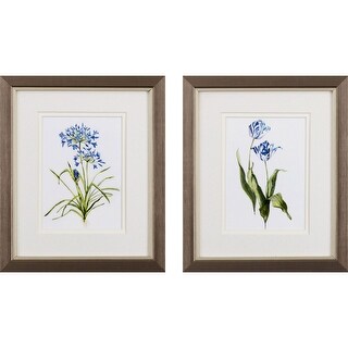 Blue Lively Botanical S/2 Framed Art Under glass - Bed Bath & Beyond ...