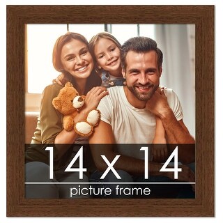 14x14 Traditional Walnut Wood Picture Square Frame - Picture Frame ...