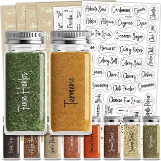 Talented Kitchen 272 Spice Labels Stickers, Clear Spice Jar Labels ...