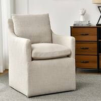 Upholstered Swiveling Linen Accent Sofa Chair - On Sale - Bed Bath ...