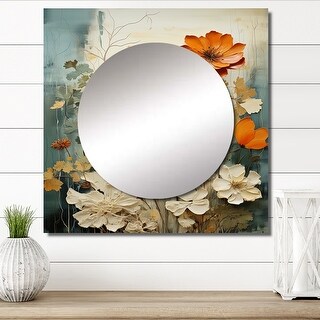 Designart "Natures Symphony" Abstract Collages Wall Mirror - Abstract ...
