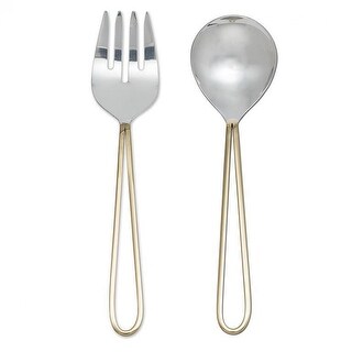 Set Of 2 Loop Handle Fork And Spoon Salad Serving Utensils - Bed Bath ...