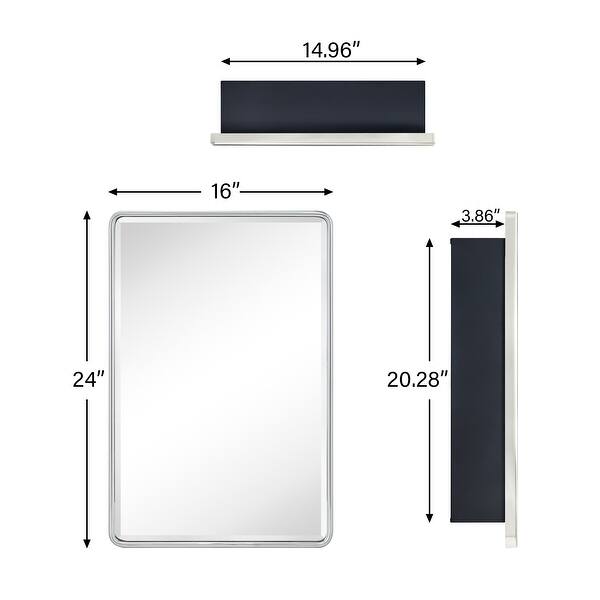 TEHOME Bryand Rectangle Metal Framed Bathroom Medicine Cabinet - Bed ...
