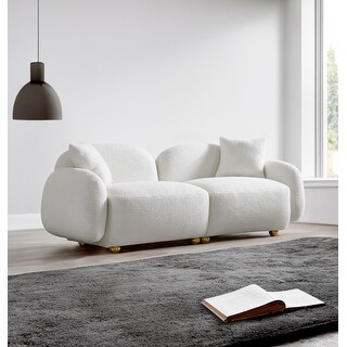 77.95" Modern Sofa - 2 Seat Upholstered Couch, Small Space Living Room ...