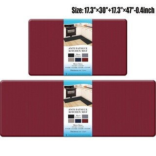 2PCS Kitchen Rugs, Cushioned Anti Fatigue Kitchen Mats,Red - Bed Bath ...