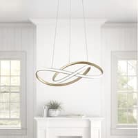 Modern 1-Light Wavy Line Design LED Pendant Lighting Fixture - Bed Bath ...
