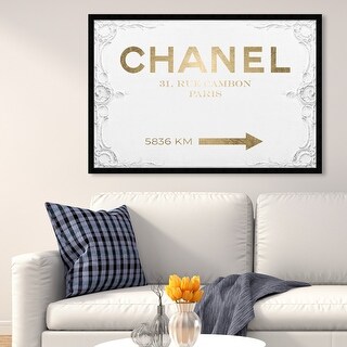 Oliver Gal 'Couture Road Sign Rococo Gold' Fashion and Glam Framed Wall ...