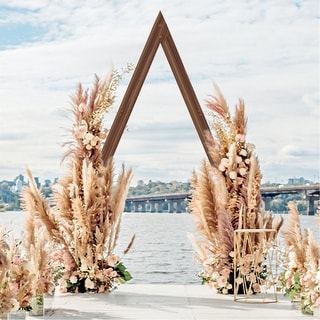Wedding Arch Stand Rustic Triangle Ceremony Backdrop for Outdoor Decor ...
