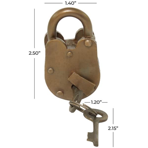 Bronze Metal Studded Lock And Key with Distressed Details - Bed Bath ...