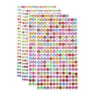 1394Pcs 4mm/6mm Self-Adhesive Rhinestone Stickers for Craft (4 Sheet ...