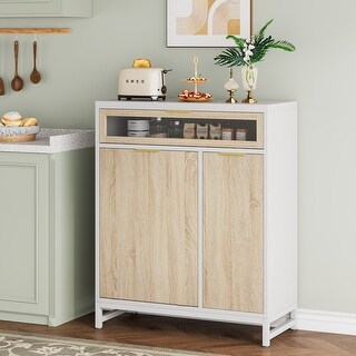 Side Storage Cabinet, Sideboard Buffet Cabinet, Trash Cabinet for 13 ...