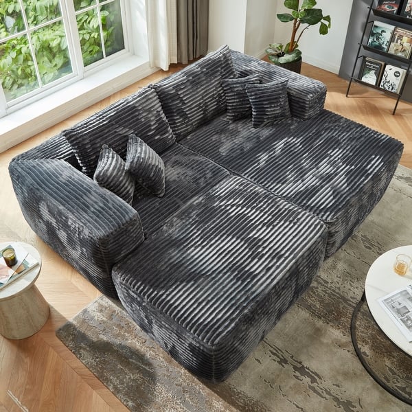 plush gray sectional sofa