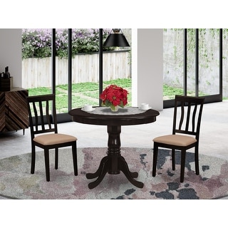 East West Furniture 3 Piece Dining Room Table Set- A Round Kitchen ...