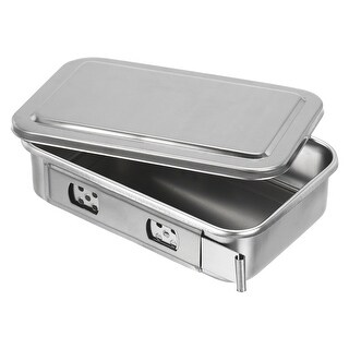 Stainless Steel Tray w Holes Lid 15x10cm Lab Instrument Organizer Tool ...