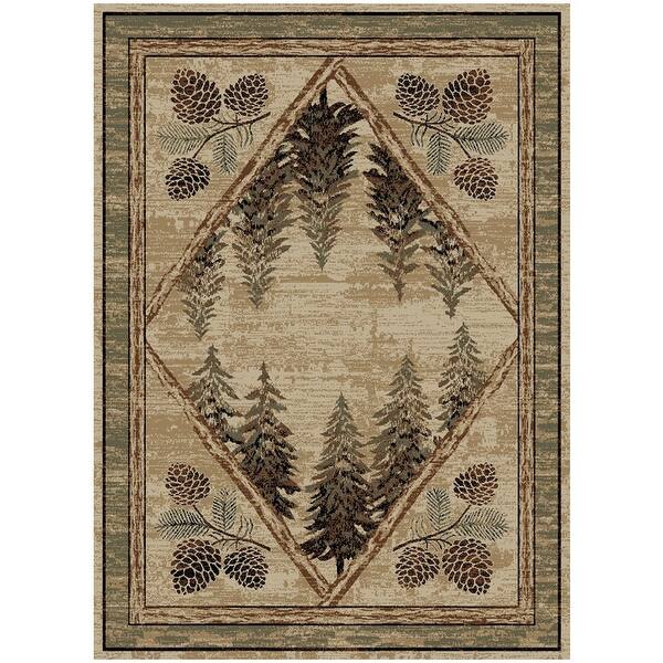 Hearthside Pinetops Antique Rustic Lodge Area Rug - Bed Bath & Beyond ...