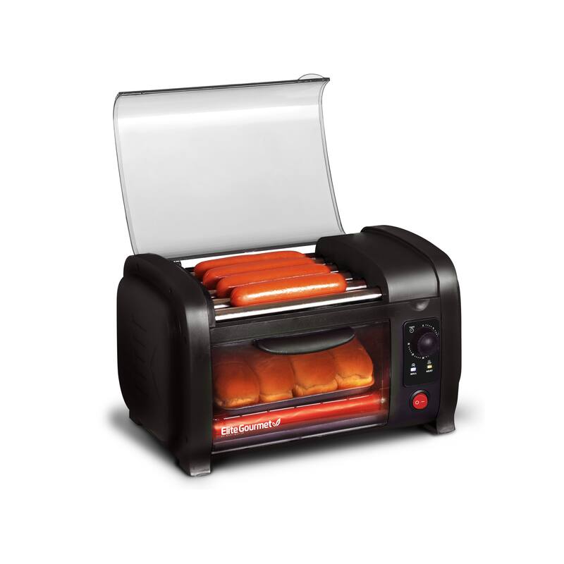 Elite Cuisine Hot Dog Roller and Toaster Oven, black - Overstock - 34857210